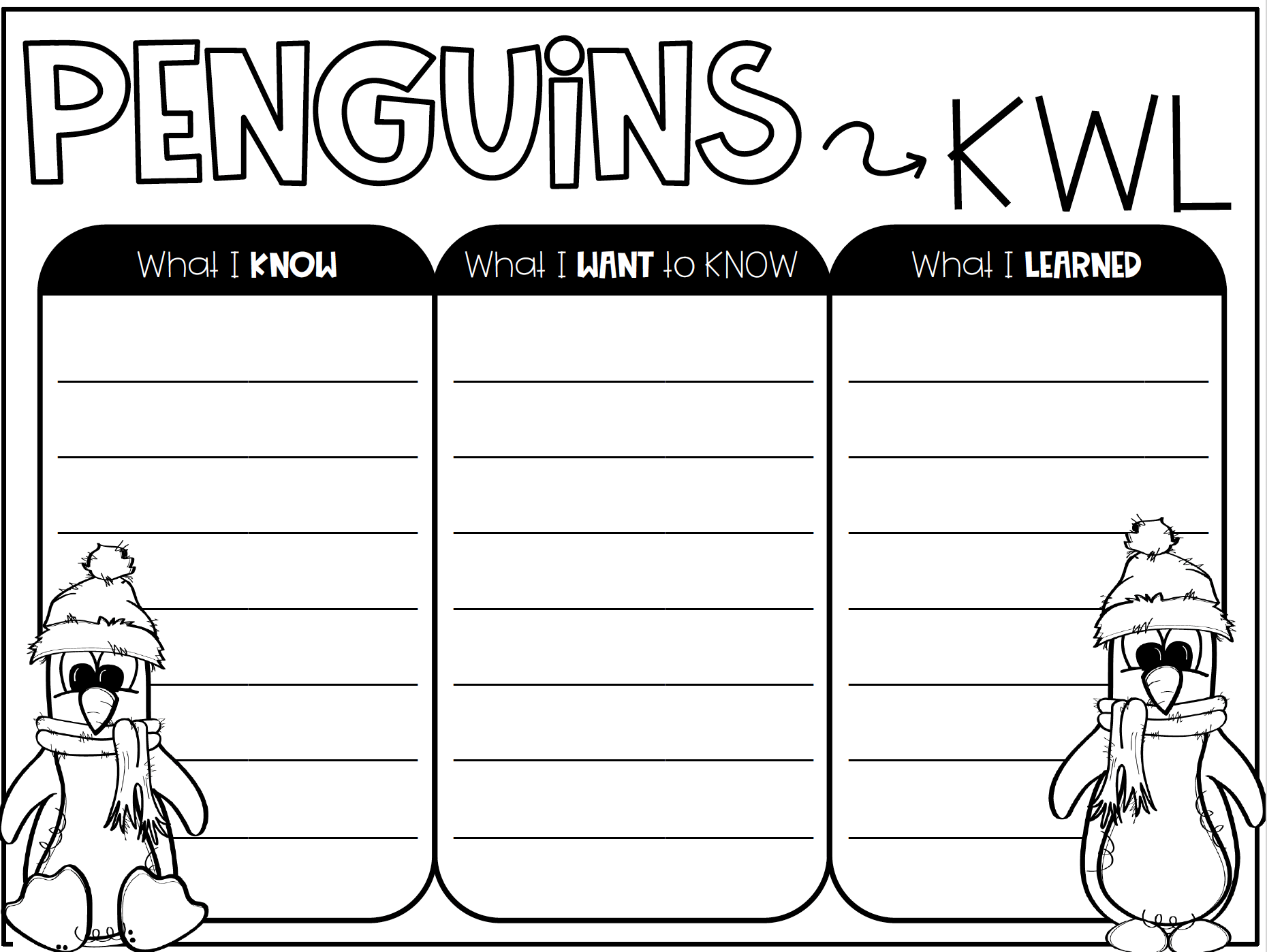 Penguins Art Project & Unit - All Students Can Shine