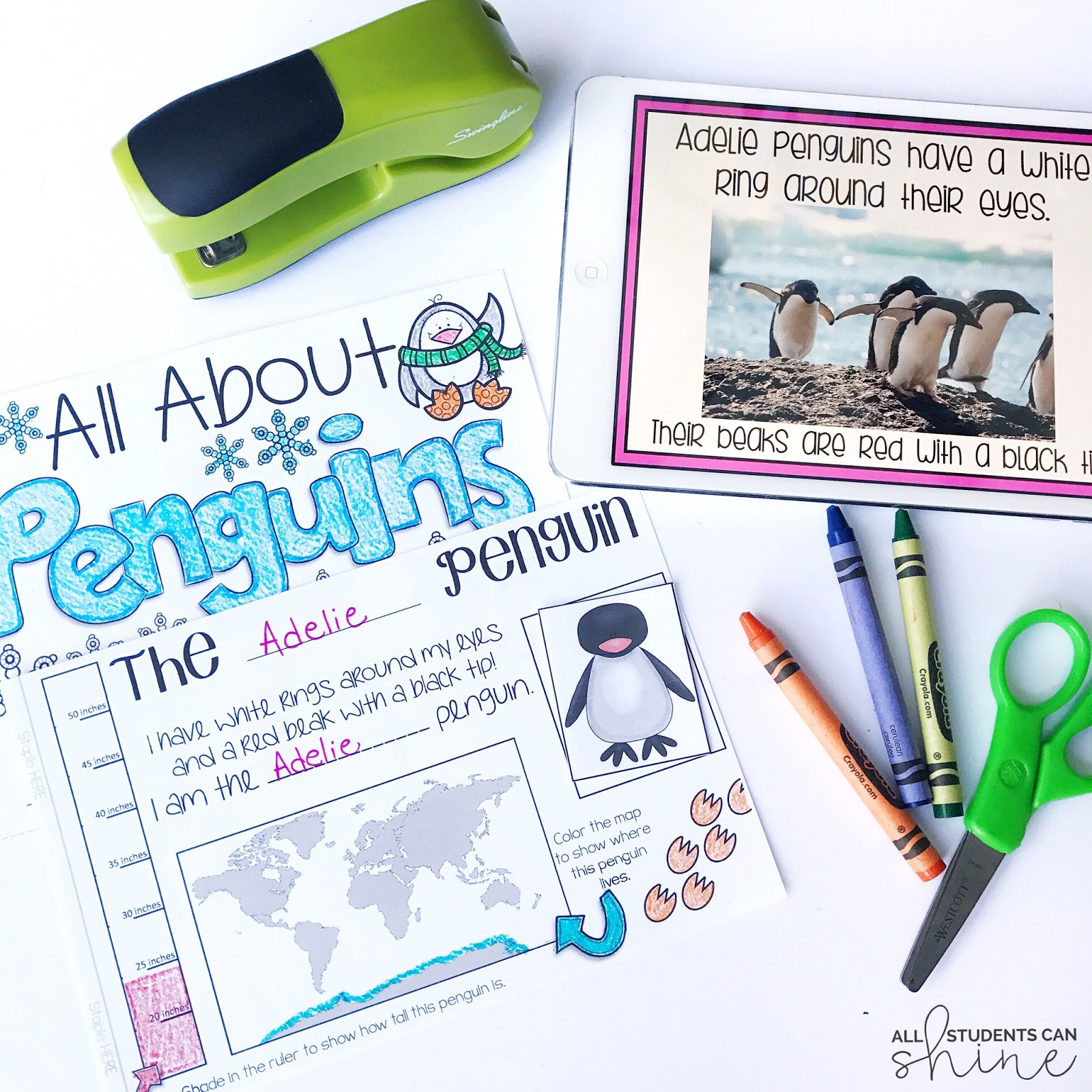 Penguins Art Project & Unit - All Students Can Shine