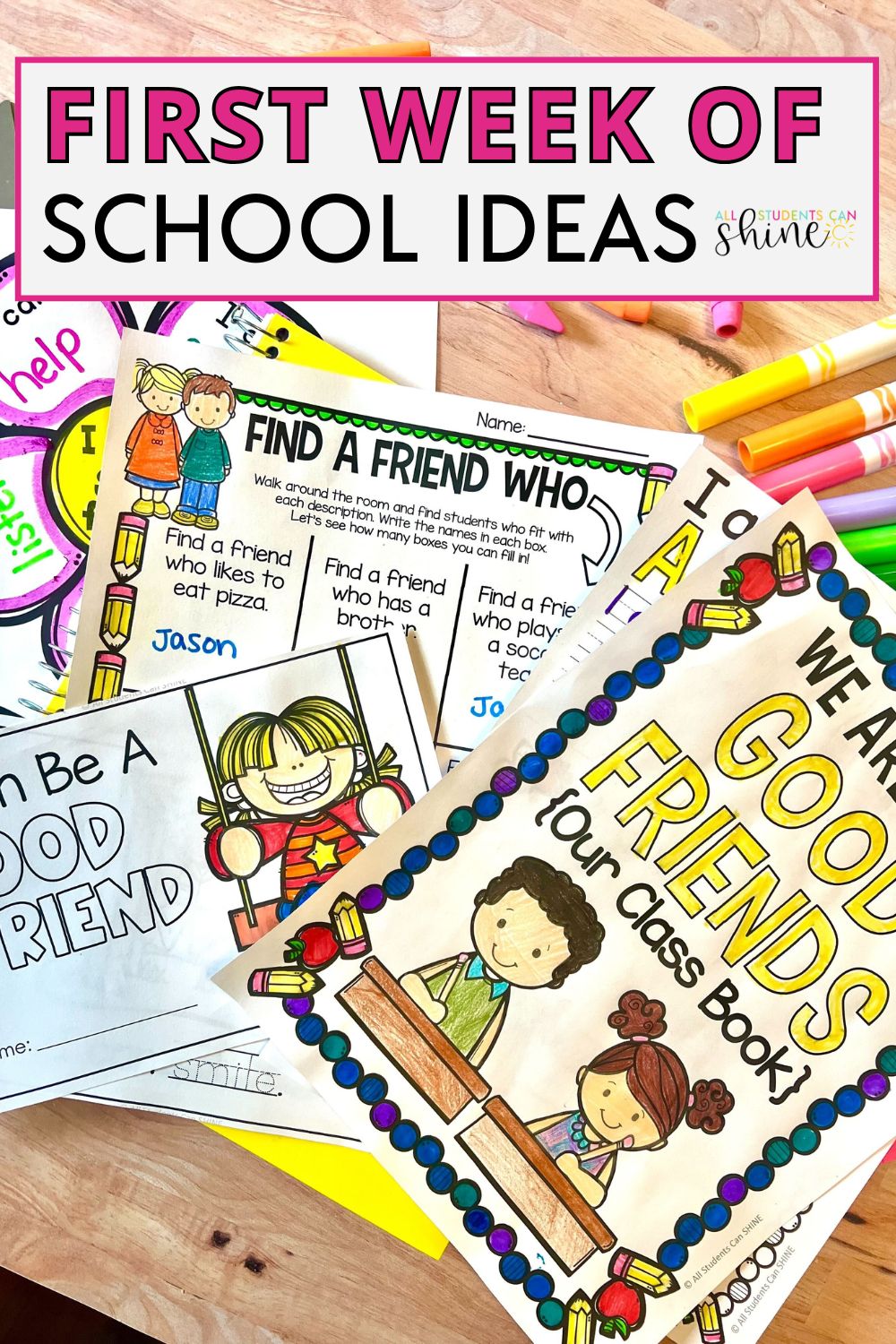 First Week Of School Ideas - All Students Can Shine