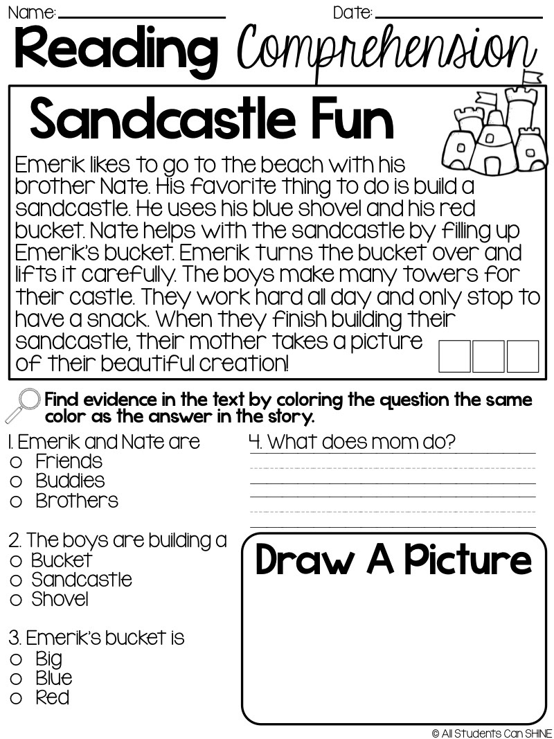 Free Reading Passages for Beginning Readers - All Students Can Shine