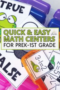 Quick & EASY Math Centers for PreK-1st Grade - All Students Can Shine