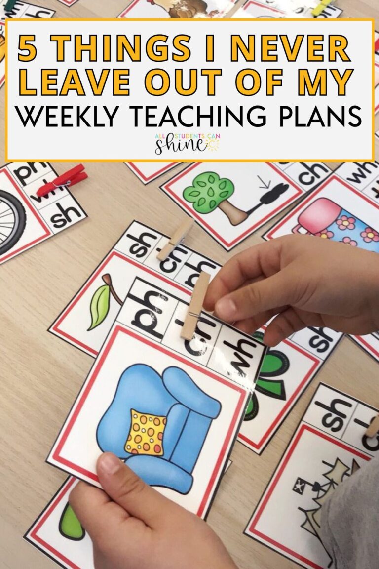 5 Things I Never Leave Out Of My Weekly Teaching Plans - All Students ...
