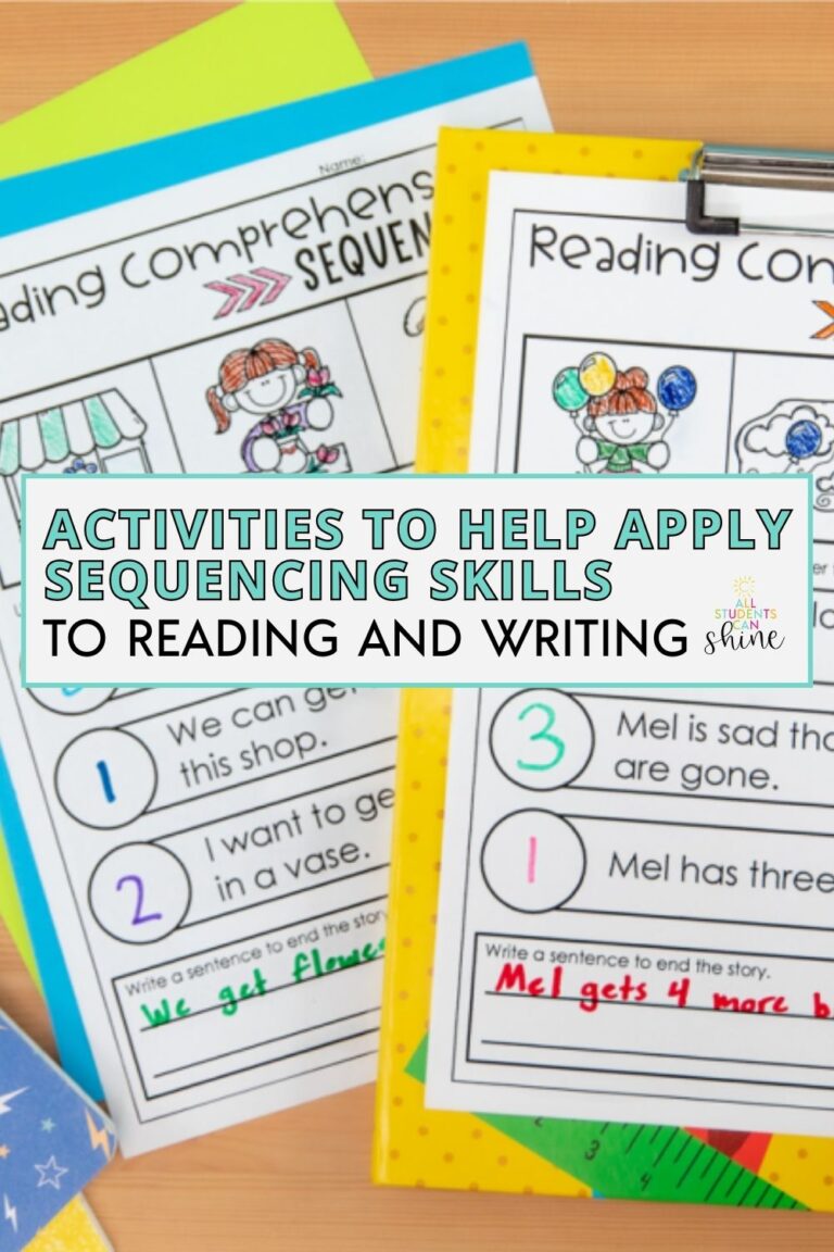 Activities to Help Apply Sequencing Skills to Reading and Writing - All ...