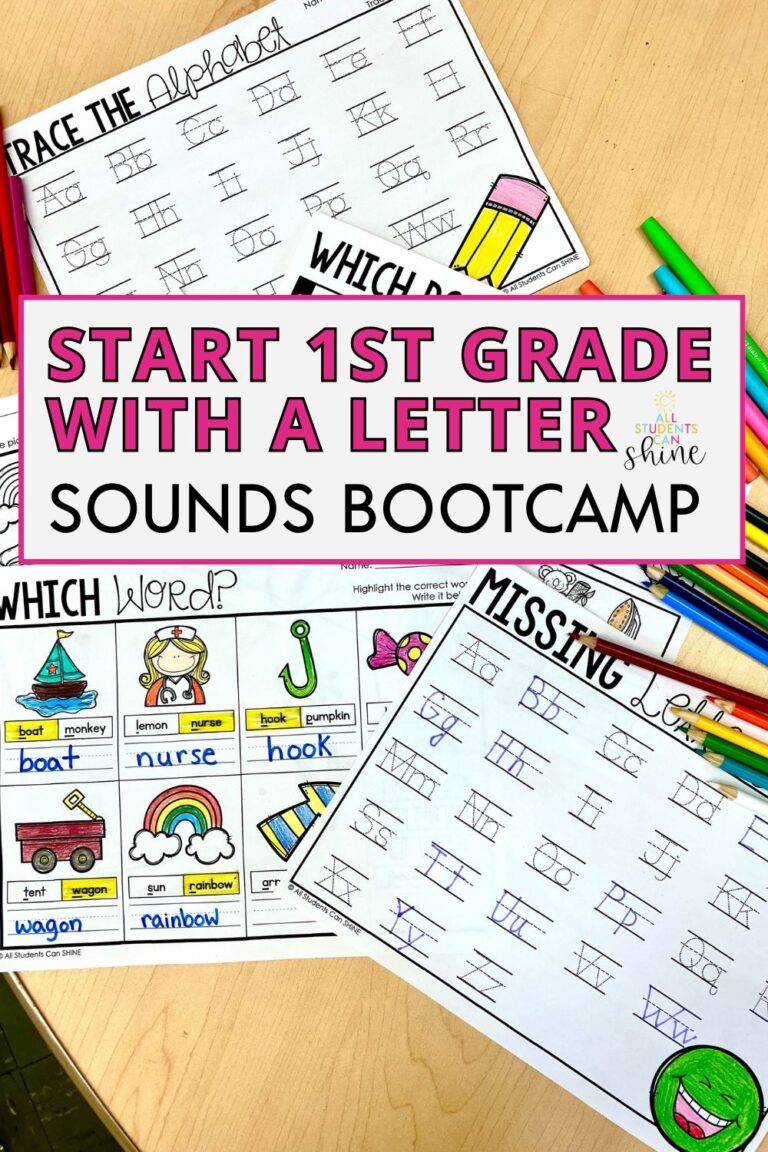 Start 1st Grade With a Letter Sounds Bootcamp - All Students Can Shine