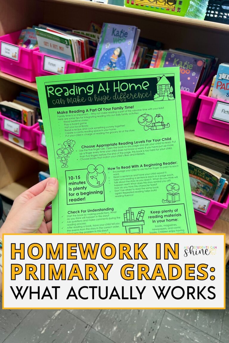 Homework in Primary Grades: What Actually Works - All Students Can Shine